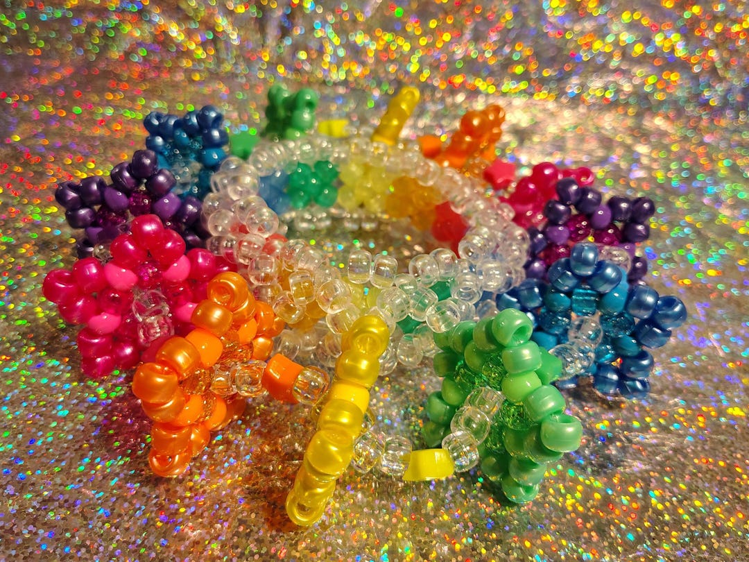 Rainbow Super Star Kandi Cuff - Etsy