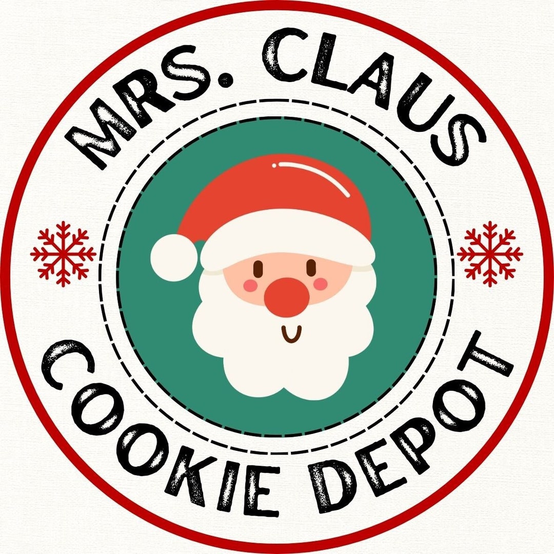 2.5" Circle "mrs. Claus Cookie Depot" Sticker Sheet. Can Be Used to ...