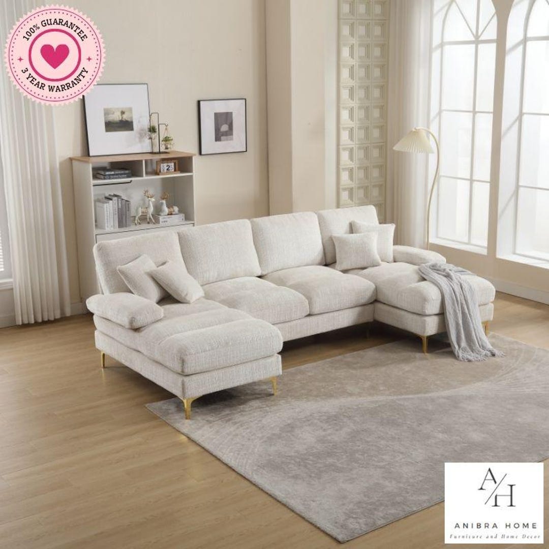 Norrmalm Gray Large U Shaped Corner Sofa, Spacious U Shaped Corner Sofa ...