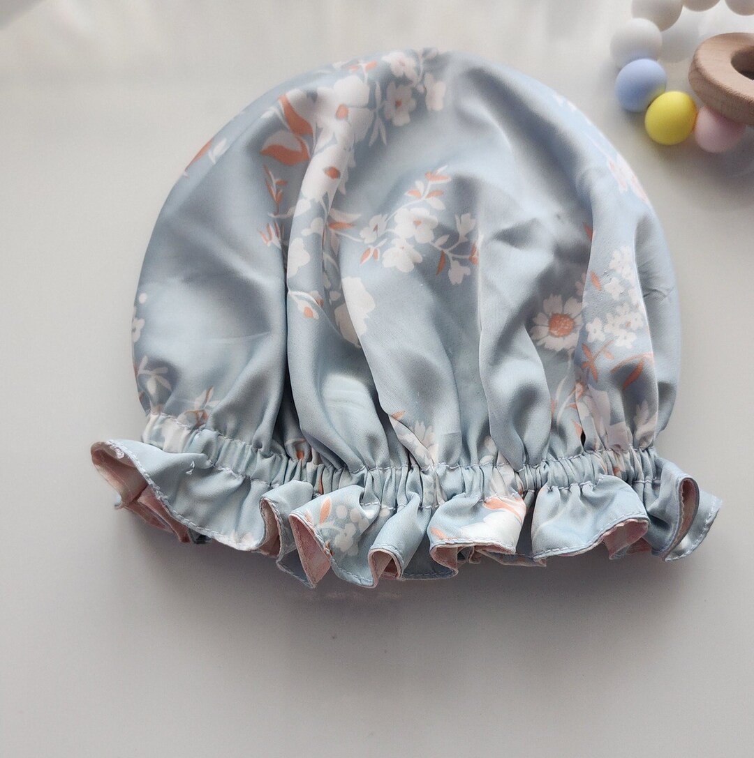 Floral Design, Satin Baby Bonnet, Kids Bonnet, Baby Bonnet, Children ...