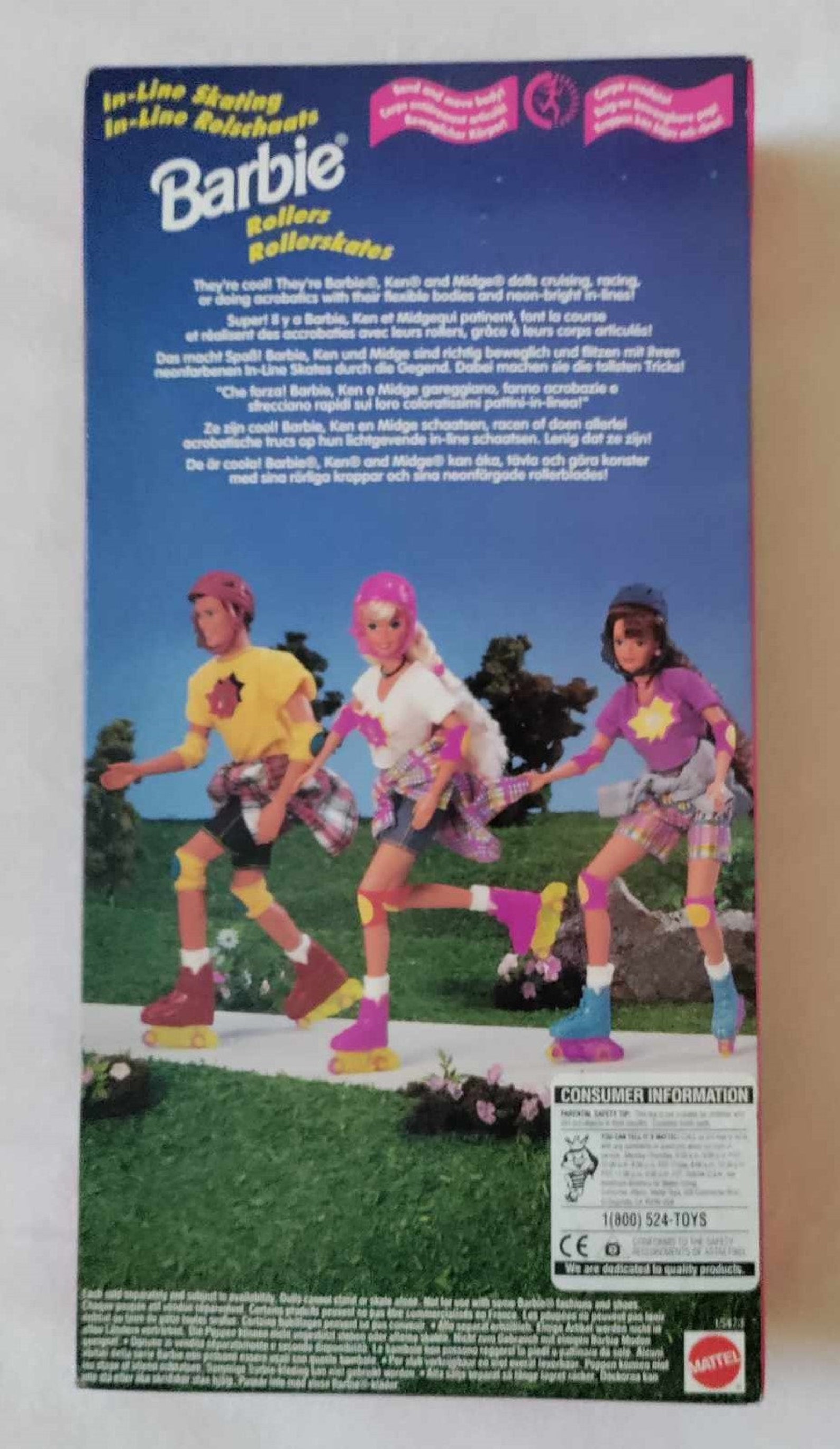 Rare Vintage 1995 Barbie Rollers Rollerskates Mattel #15473 Roller ...