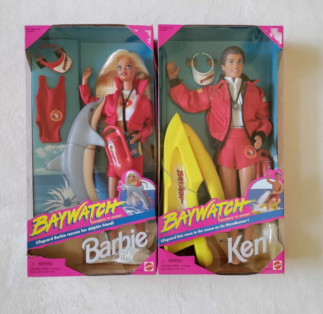 Vintage 1994 Baywatch Barbie and Ken Lifeguard's Barbies, Collectibles ...