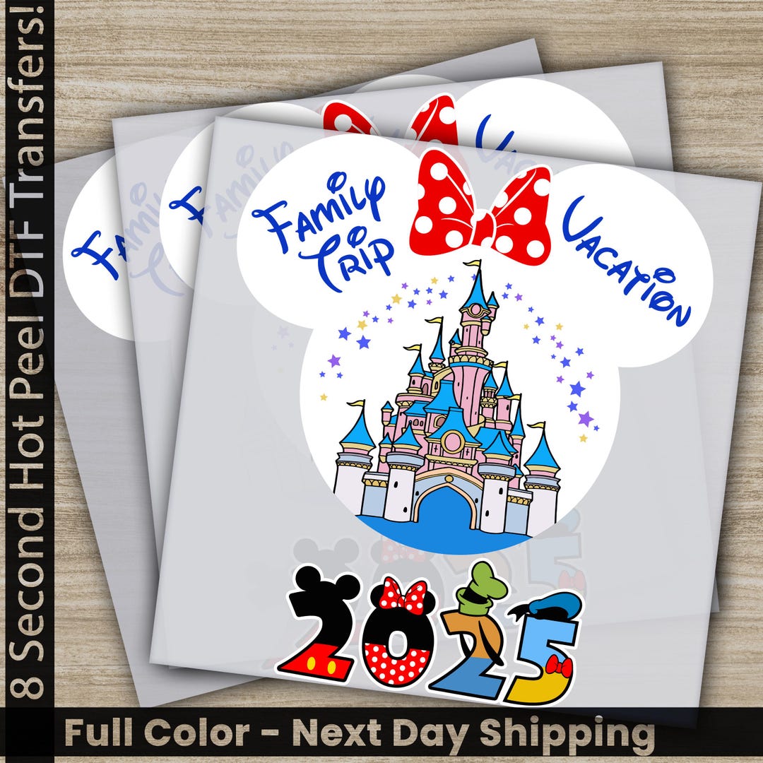 Minnie Head, Disney Trip 2025, Disney Castle DTF Transfers, Ready to ...