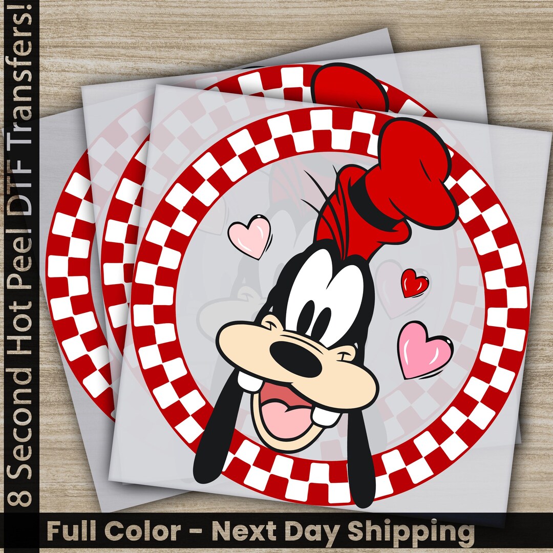 Disney Goofy, Valentine's Day DTF Transfer, Ready to Press ...