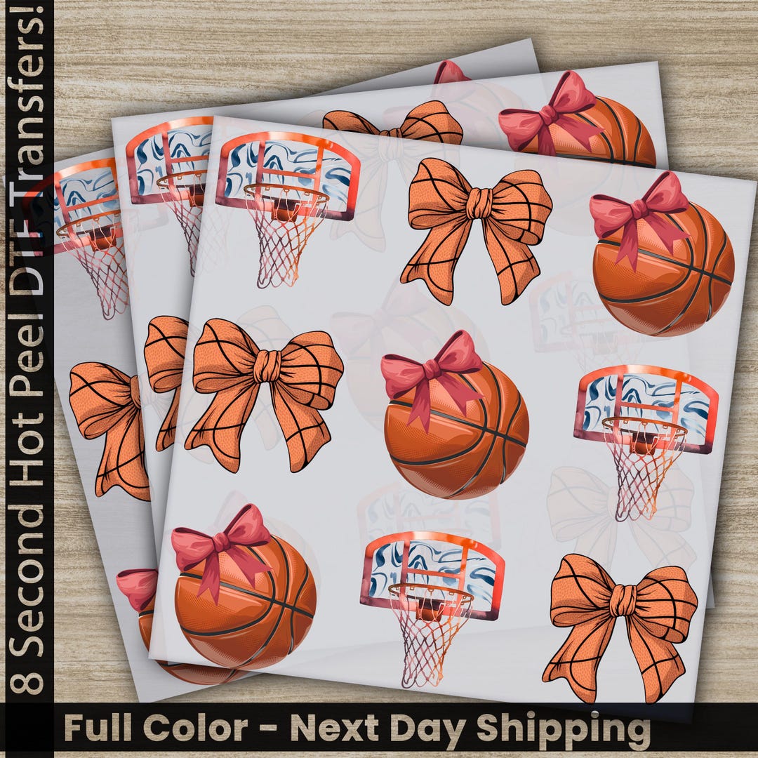 Basketball DTF Transfer, Bow, Game Day Ready to Press, Sport Season ...