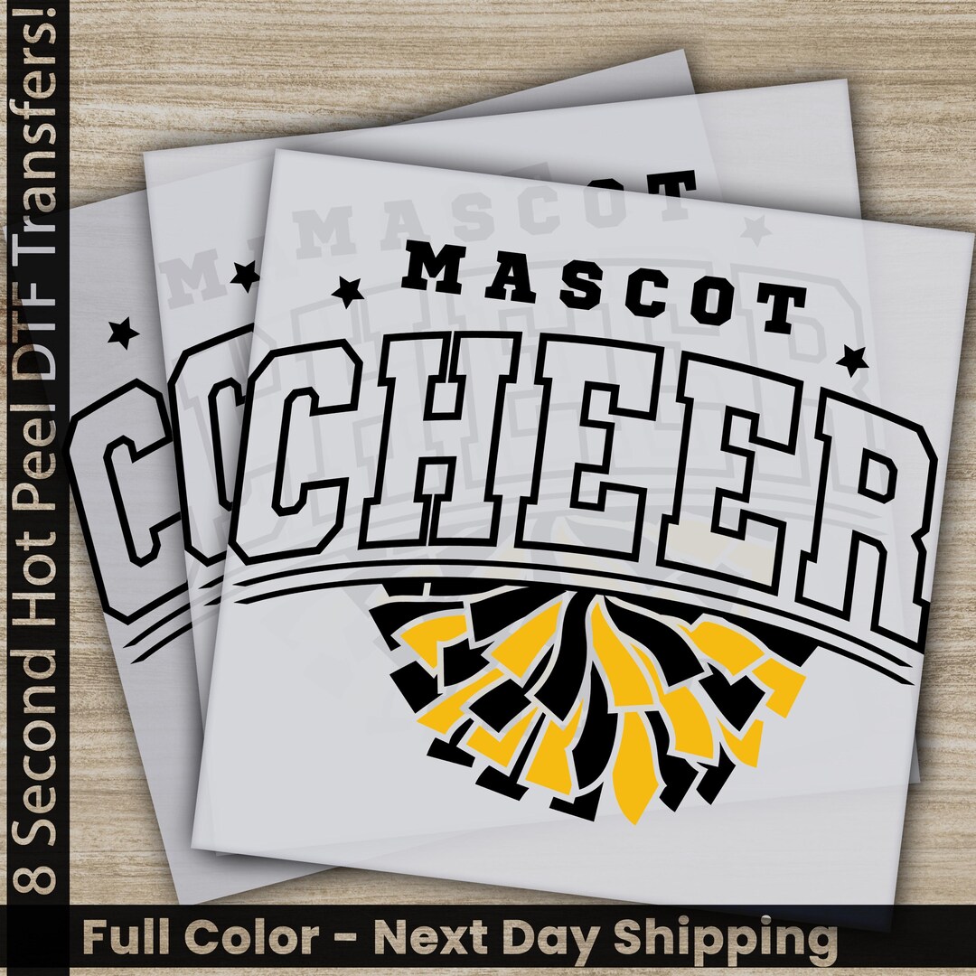 Custom Mascot Cheer, Groovy Letters Cheer , Cheerleader, Ready to Press ...