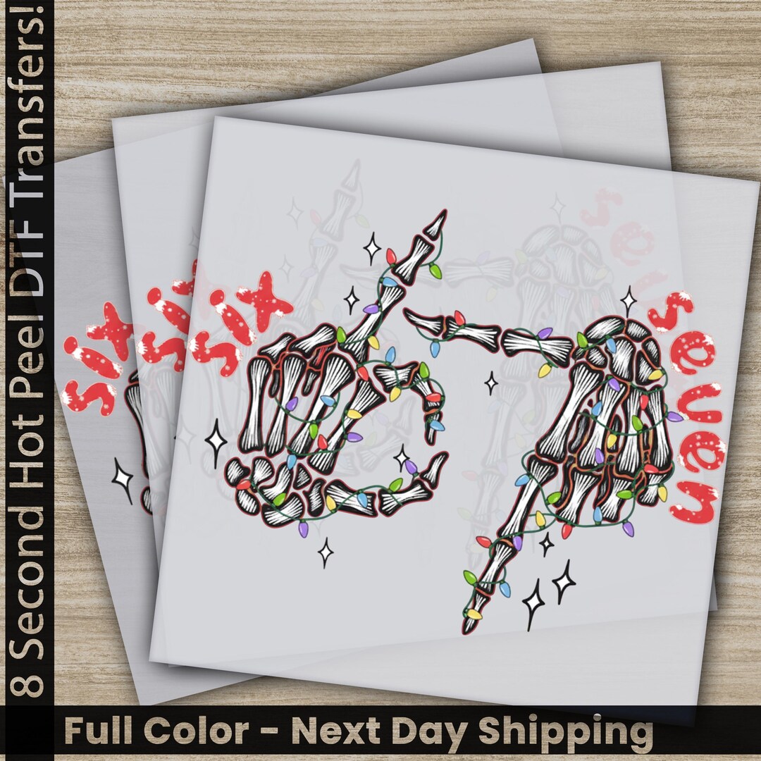 Funny Skeleton Hands Halloween DTF Transfers, Trendy Six Seven, Ready ...