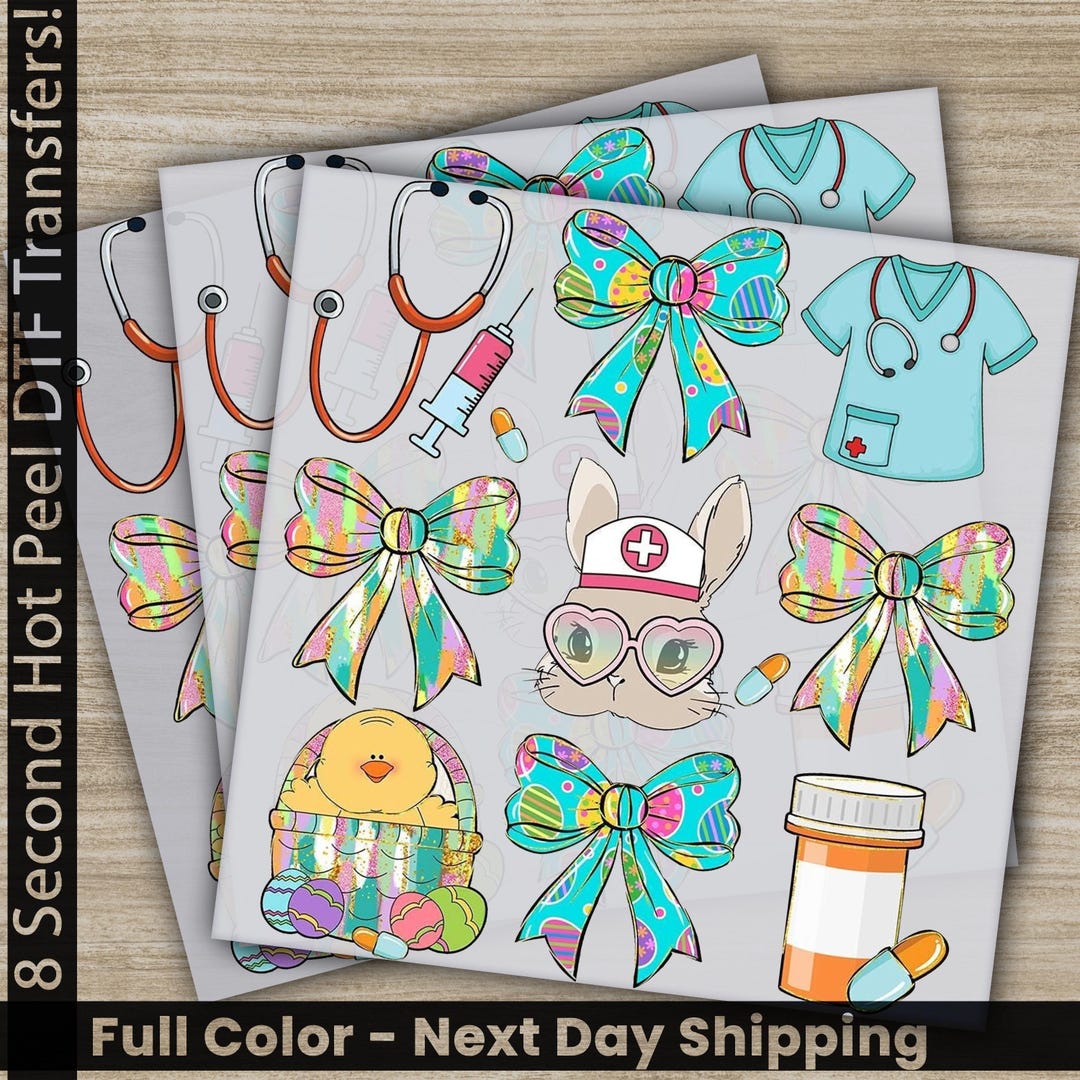 Nurse, Doctor, Happy Easter DTF Transfer, Happy Easter Carrot, Happy ...
