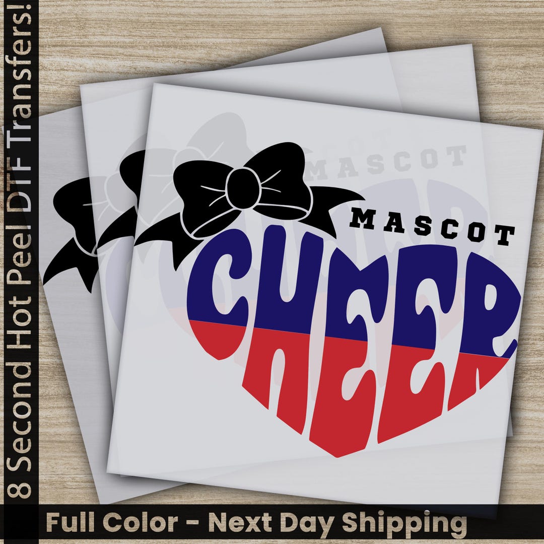 Custom Mascot Cheer, Groovy Letters Cheer , Cheerleader, Ready to Press ...