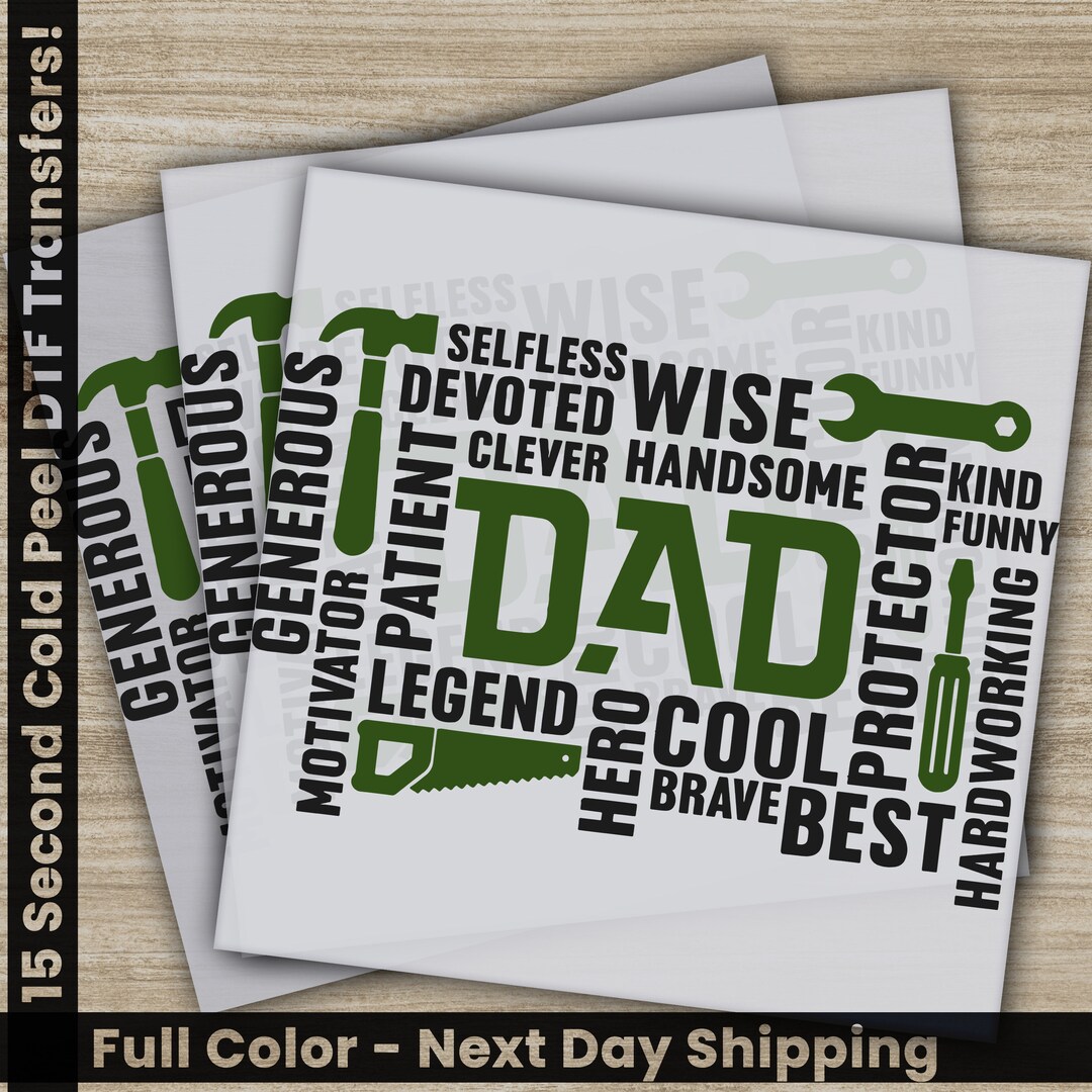 Hero Dad, Motivator Daddy, Fathers Day Transfers, Ready to Press ...