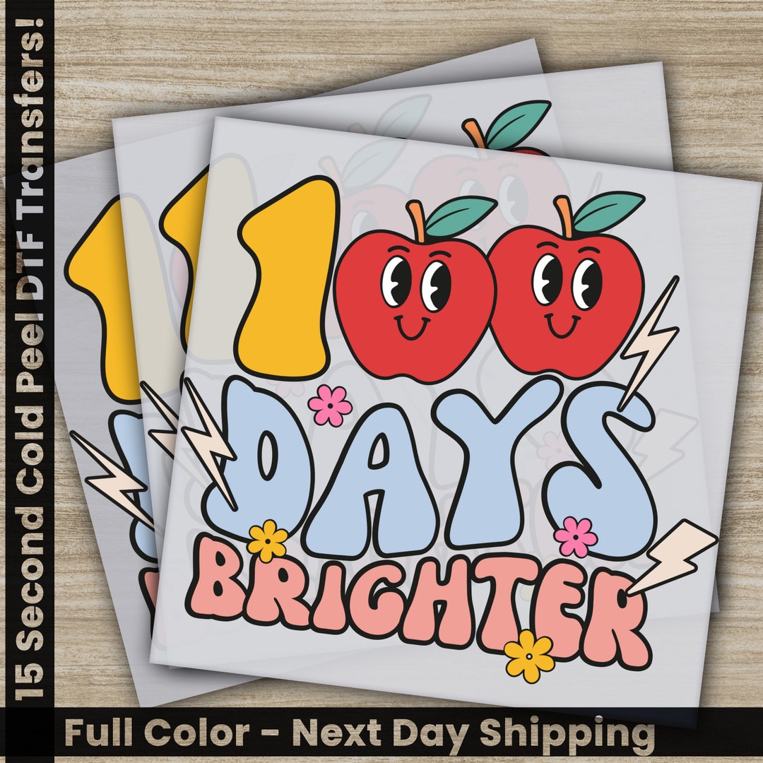 Apple, Daisy, 100 Days of School Transfers, Ready to Press ...