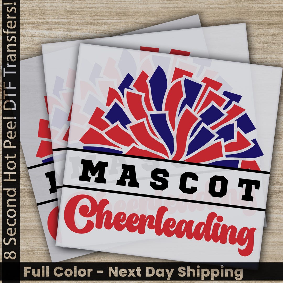 Custom Mascot Cheer, Groovy Letters Cheer , Cheerleader, Ready to Press ...
