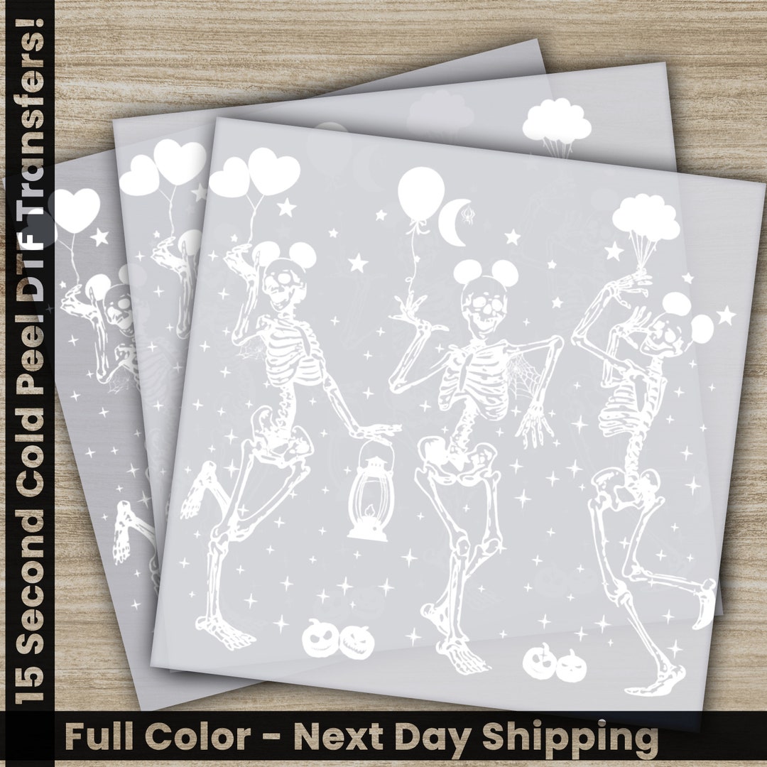 Halloween Transfers, Skeleton, Ready to Press, Personalized DTF ...