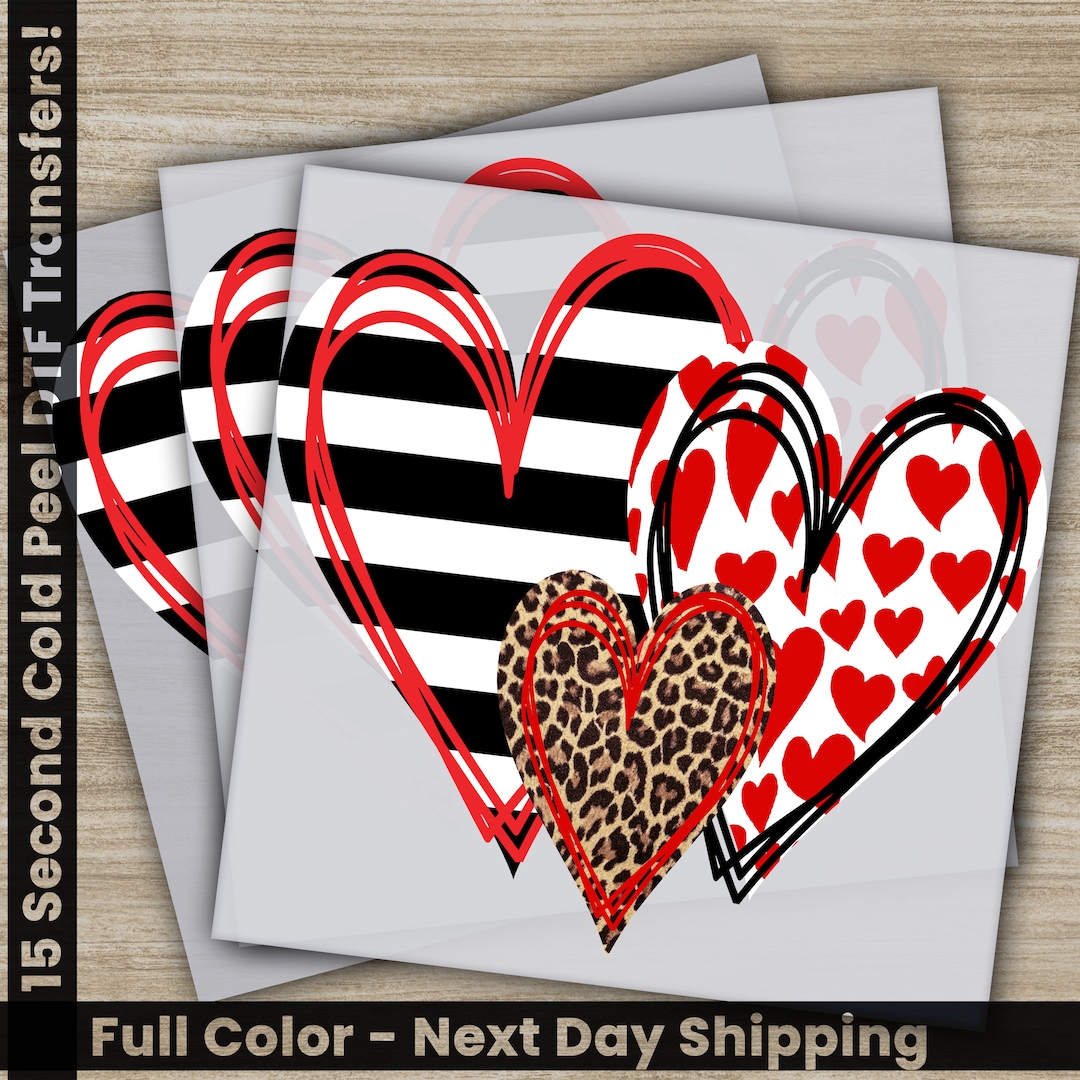 Leopard Heart, Valentine's Day Transfer, Ready to Press, Personalized ...