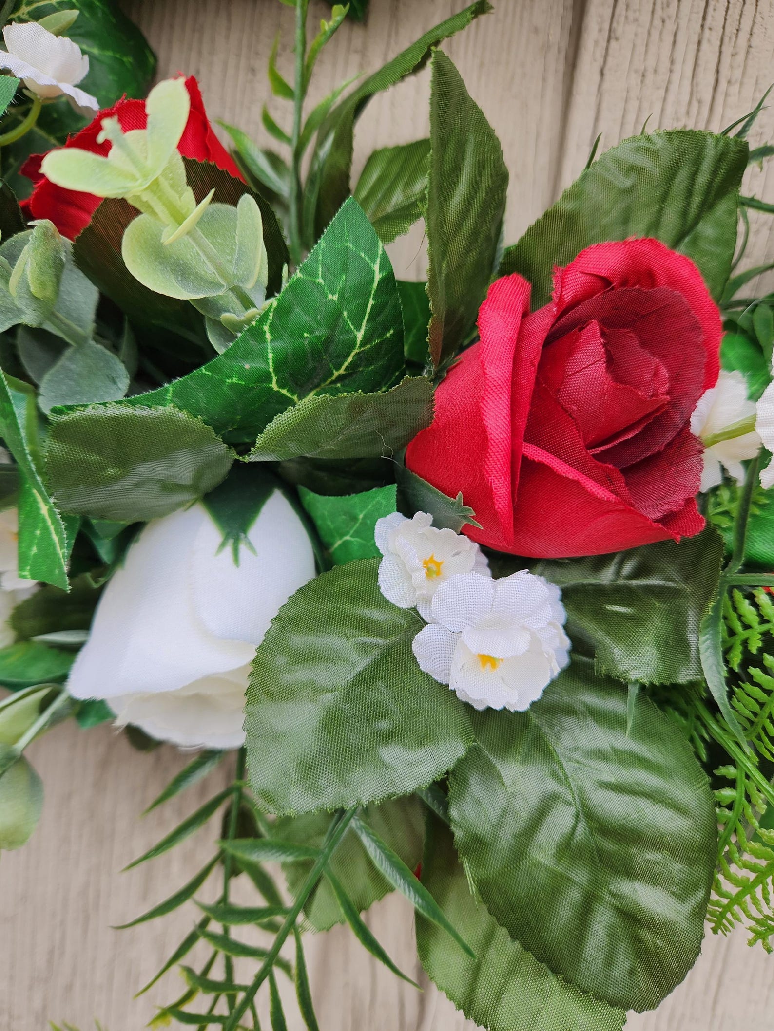 Valentine Red Rose Heart Wreath, Romantic Front Door Décor, Sweetheart ...