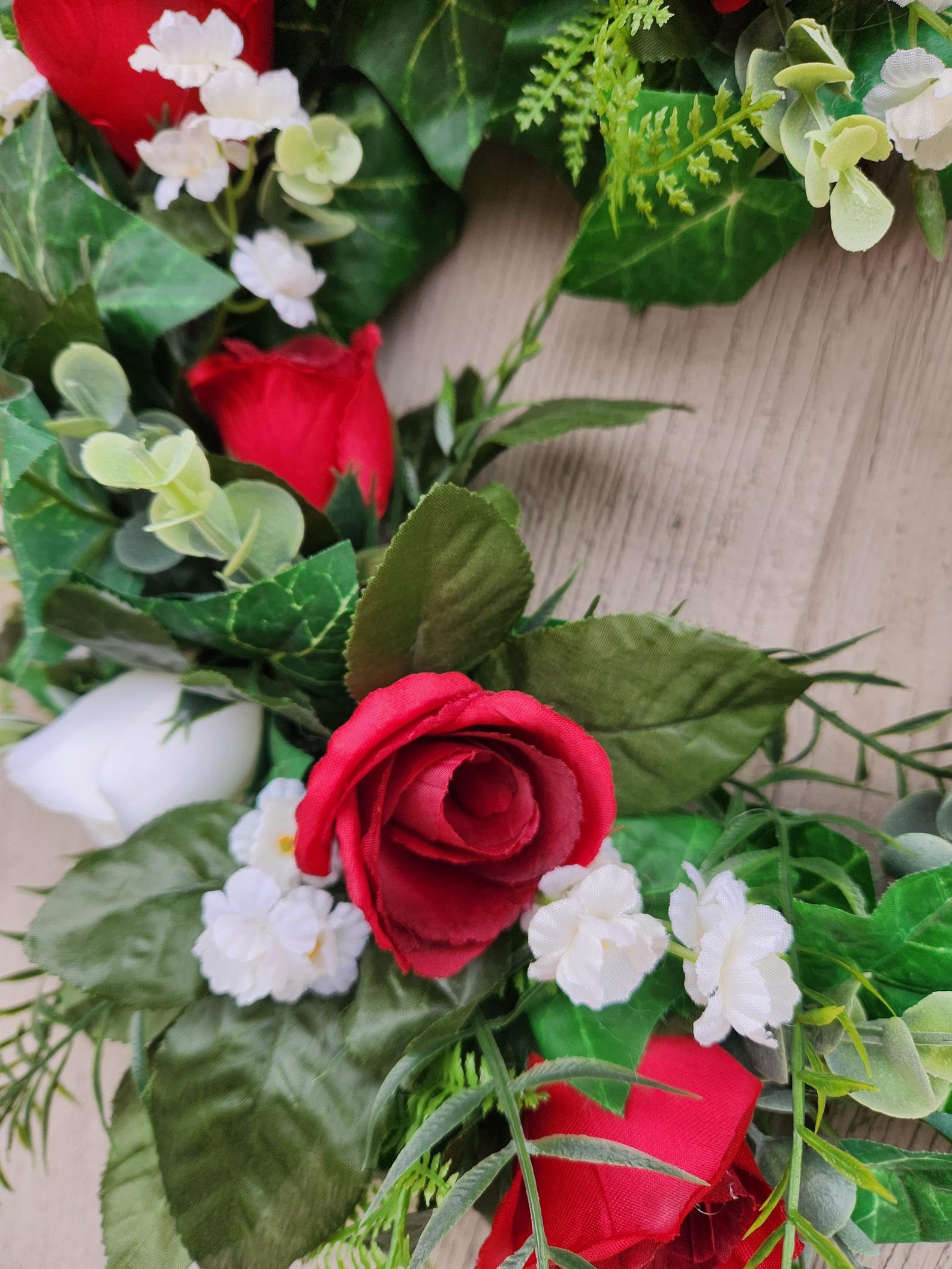 Valentine Red Rose Heart Wreath, Romantic Front Door Décor, Sweetheart ...