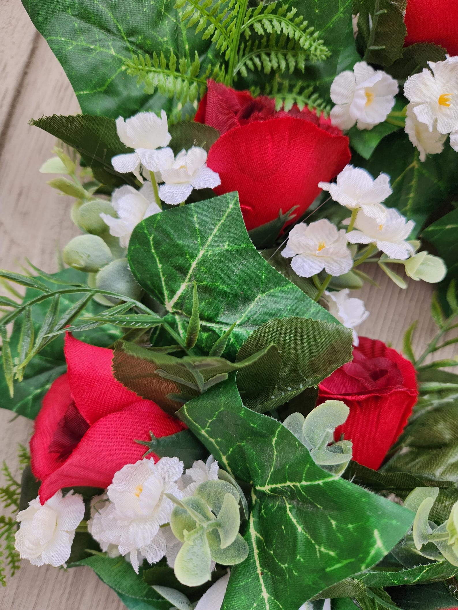 Valentine Red Rose Heart Wreath, Romantic Front Door Décor, Sweetheart ...