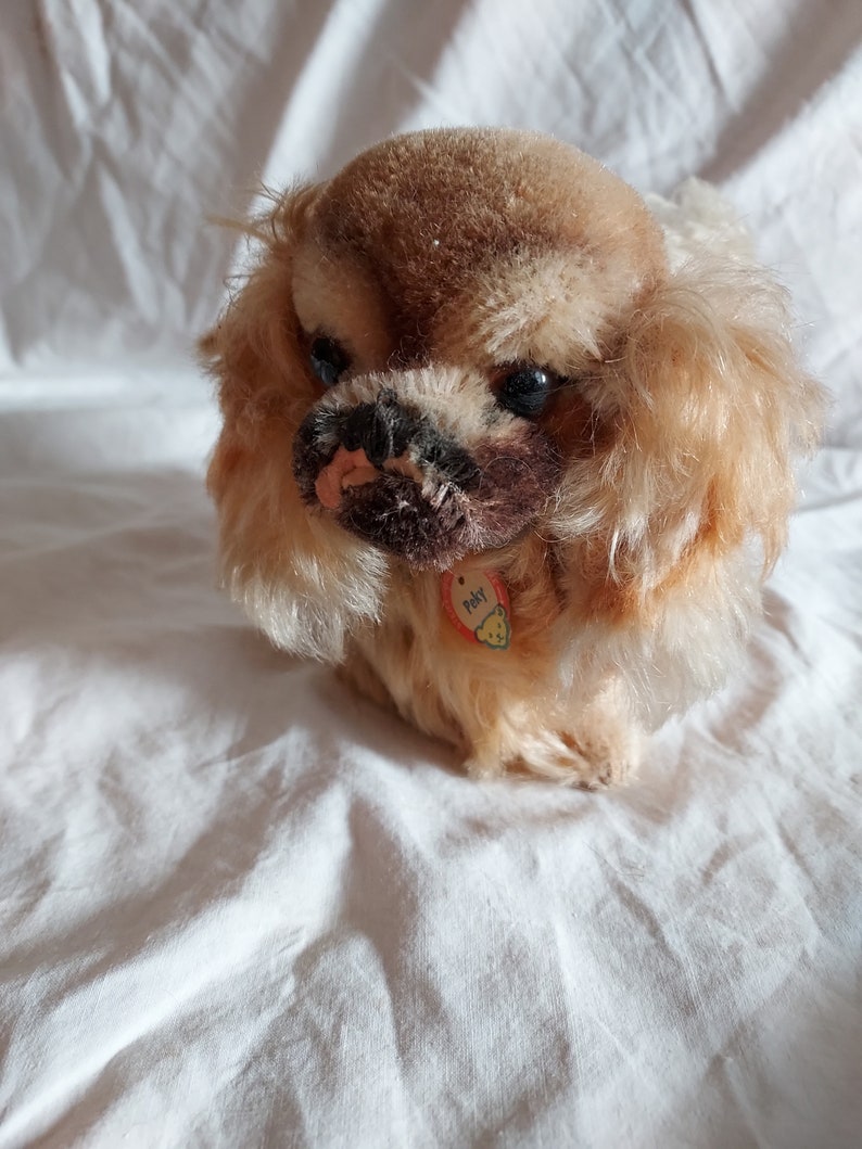 Steiff 'peky' Pekingese Dog, Vintage Mohair Toy With Movable Head - Etsy