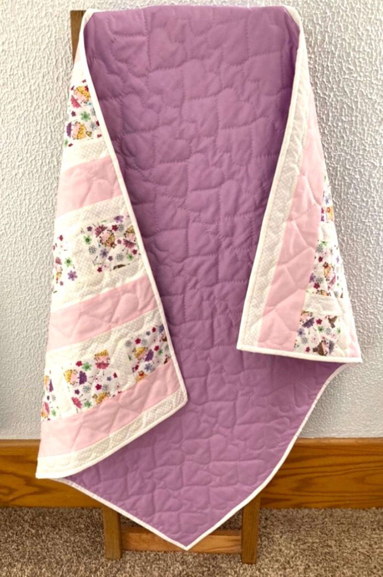 Pink and White Hand Quilted Baby Girl Heirloom Quilt - Etsy