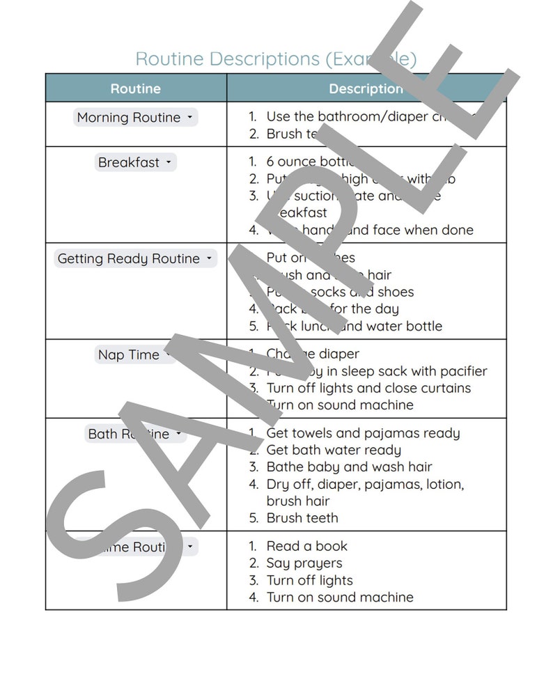 Digital Childcare Planning Template, Editable Google Doc, Caregiver ...