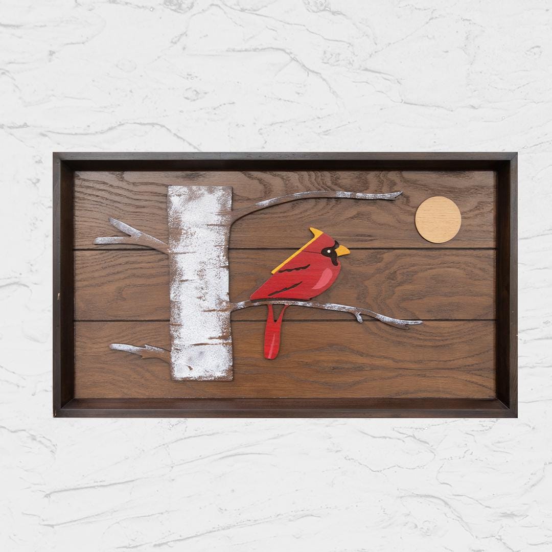 Handcrafted Cardinal Bird Wall Art | Rustic Red Jay Wooden Decor ...