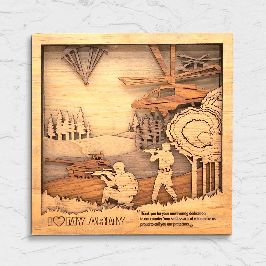 3D Battlefield - Heroes Tribute | Army Military Wooden Wall Hanging Art ...