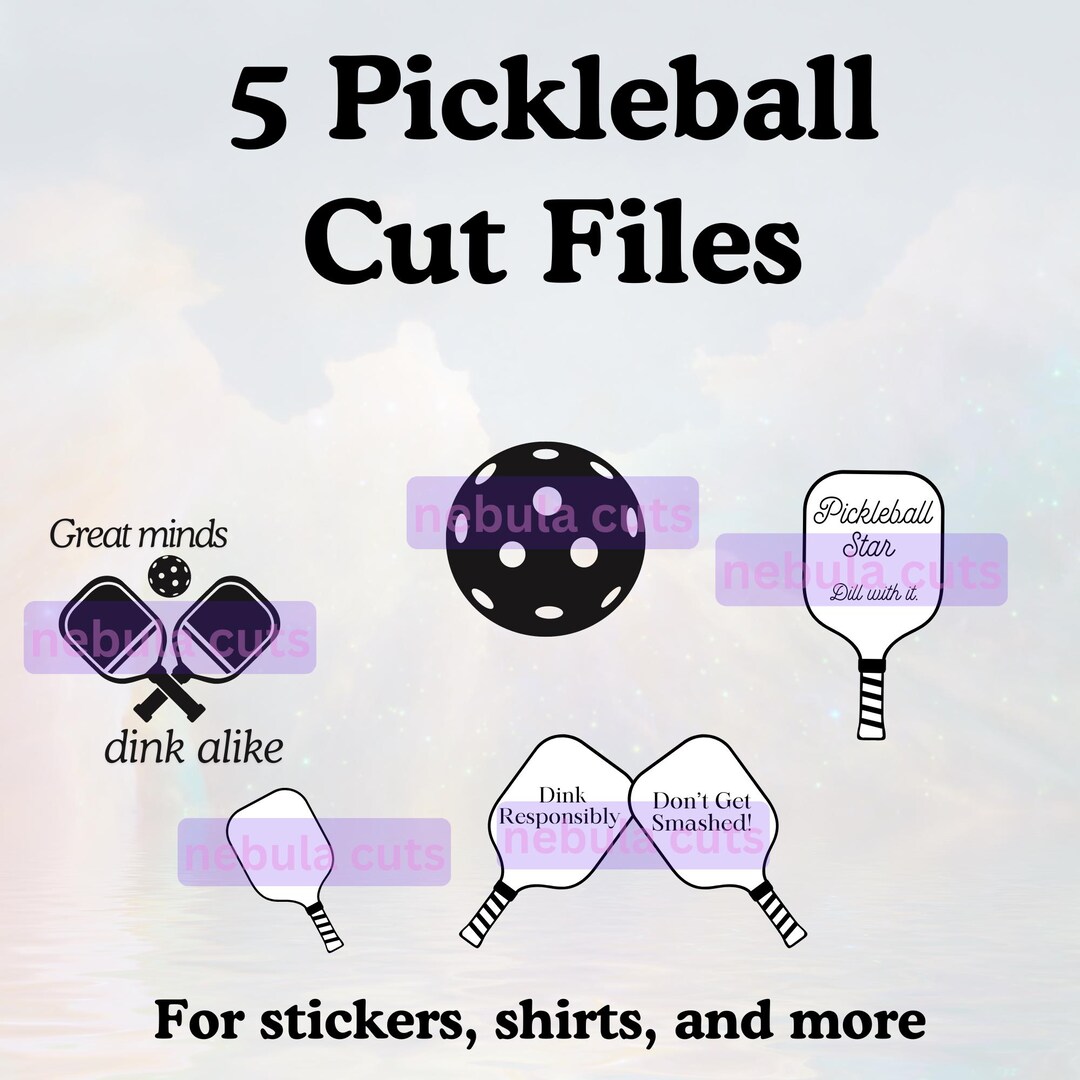 Pickleball Cut Files, PNG, Cricut, Silhouette Stickers, Digital ...