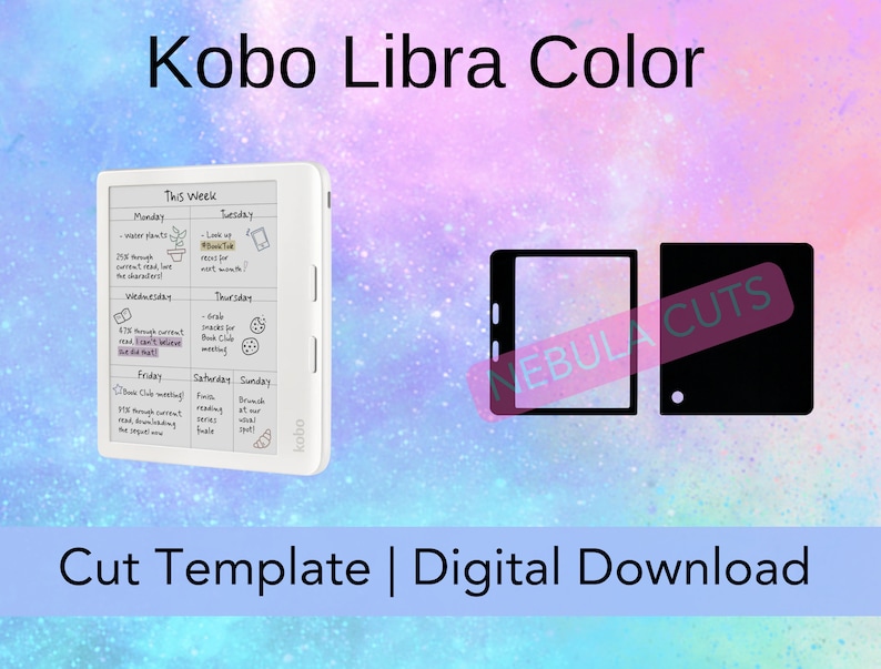 Kobo Libra Color Ereader Skin/decal PNG Template Digital Download for ...
