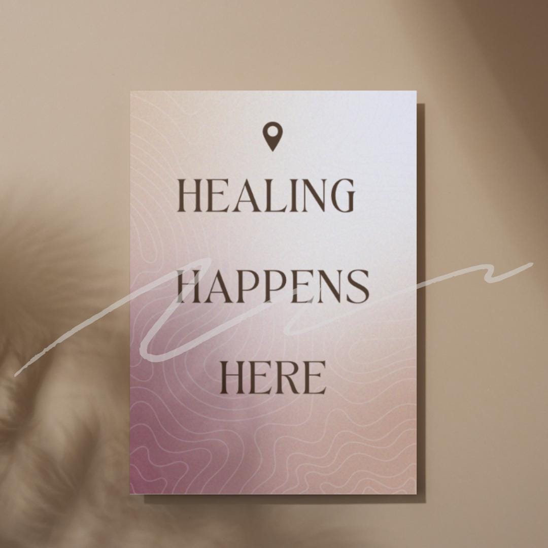 Healing Happens Here Decor Poster CANVA TEMPLATE - Etsy