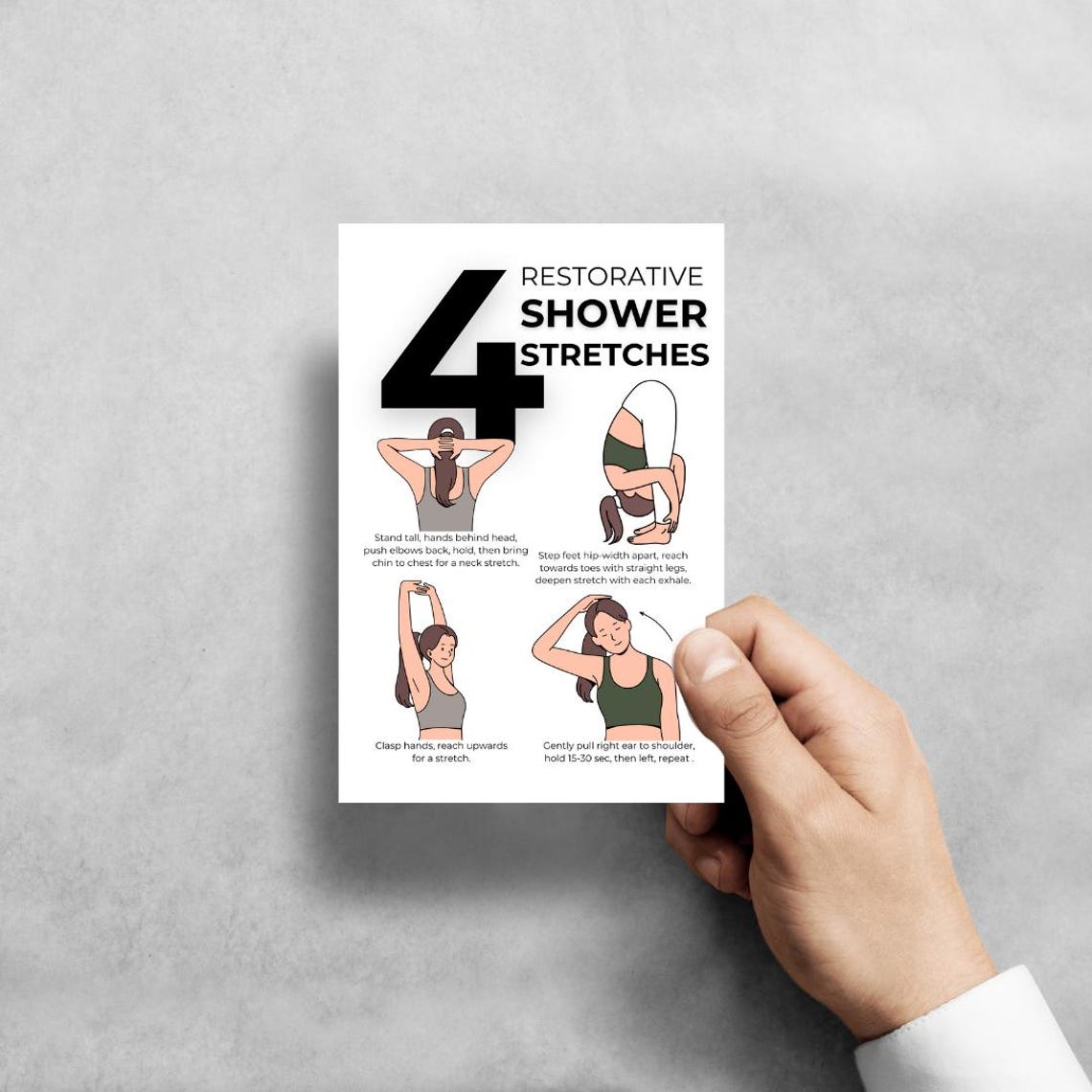 Shower Stretches Touch Point Tips CANVA TEMPLATE - Etsy