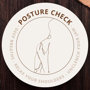 Posture Check Round Vinyl Sticker - Etsy