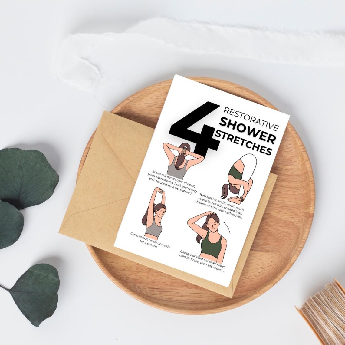 Shower Stretches Touch Point Tips CANVA TEMPLATE - Etsy