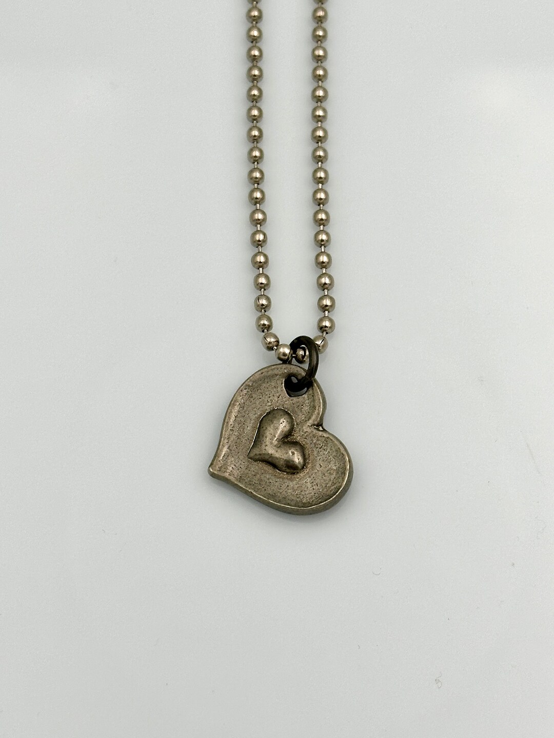 PD 118 Pewter Heart Necklace - Etsy