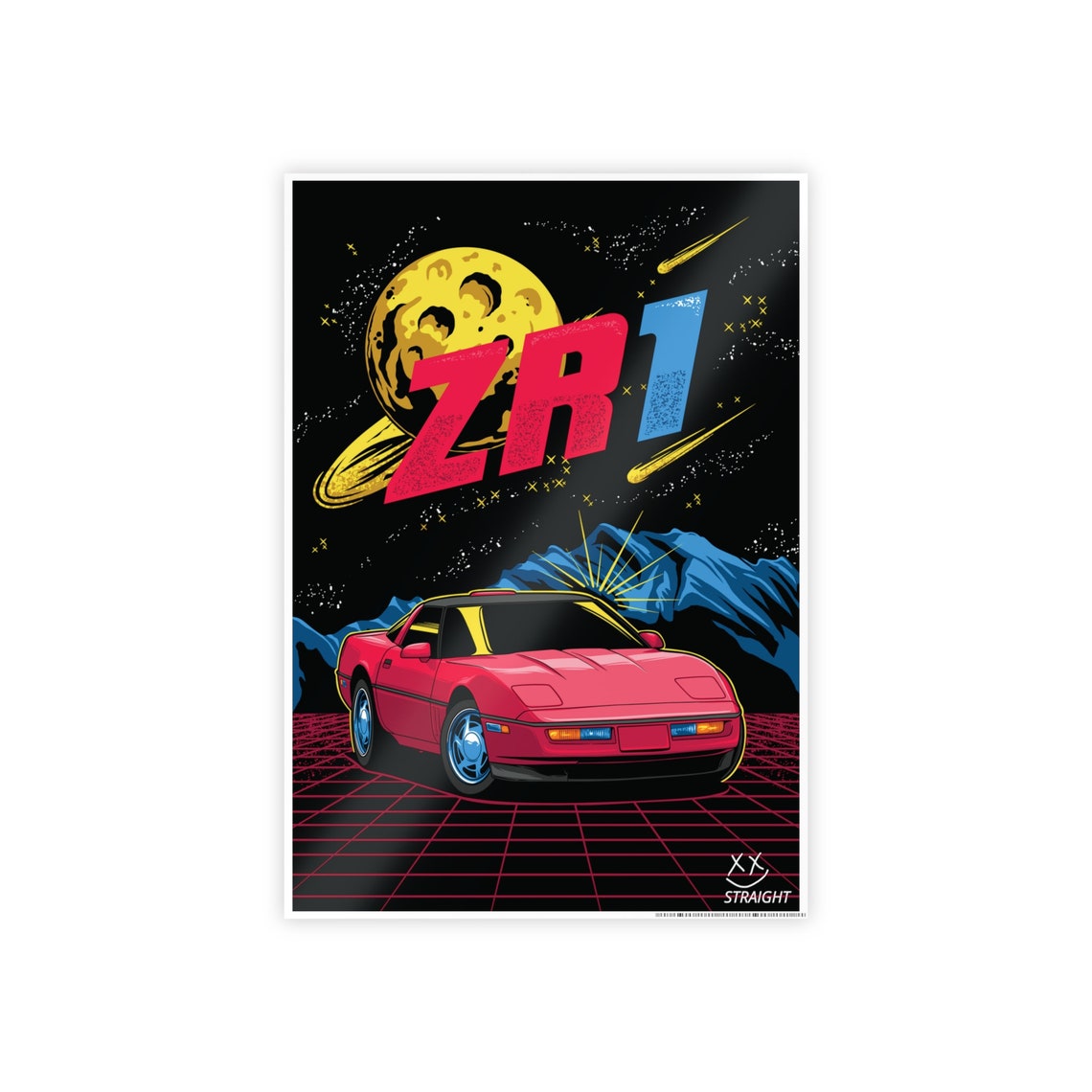 Straight C4 ZR1 Space Glossy Poster - Etsy