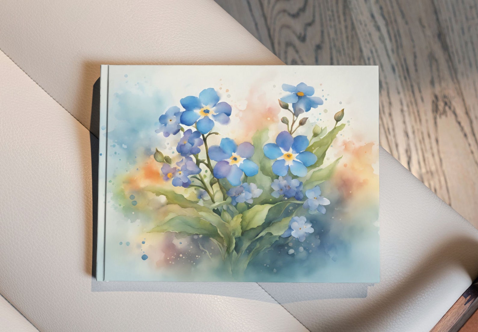 Forget-me-nots Painting Print Watercolor Forget-me-nots Painting Floral ...
