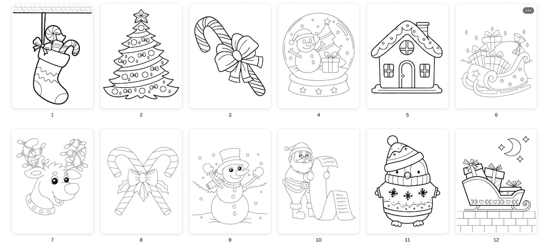 Christmas Coloring Page Bundle - Etsy