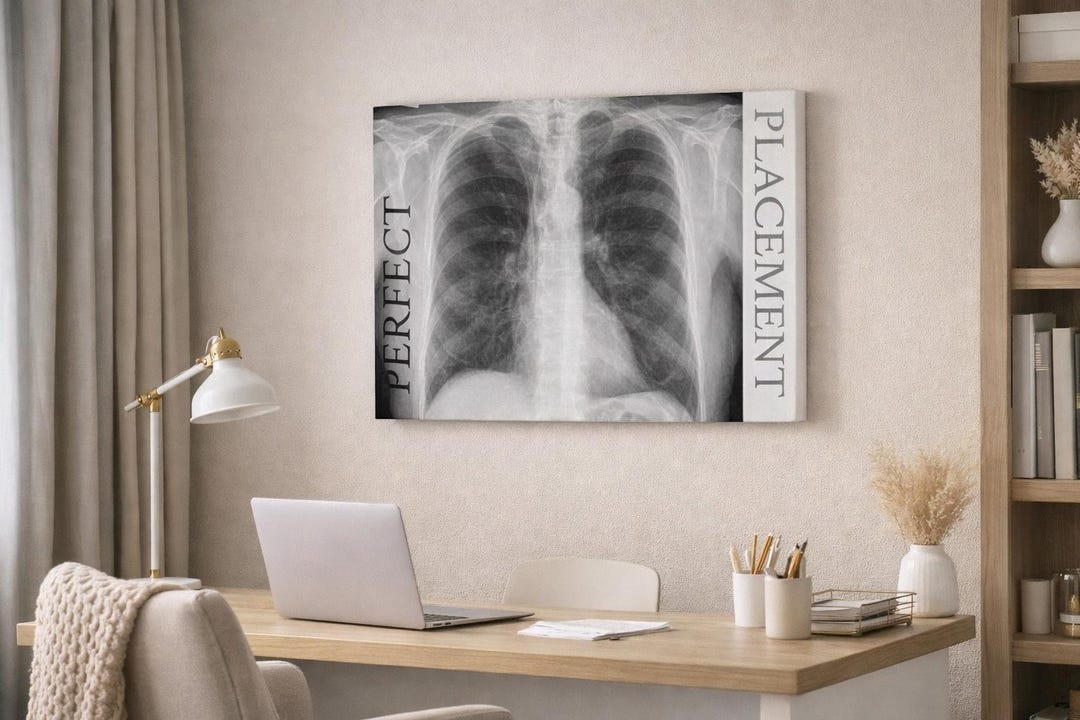 Chest X-ray Canvas Print, PICC Line, Medical Anatomy Art - Etsy