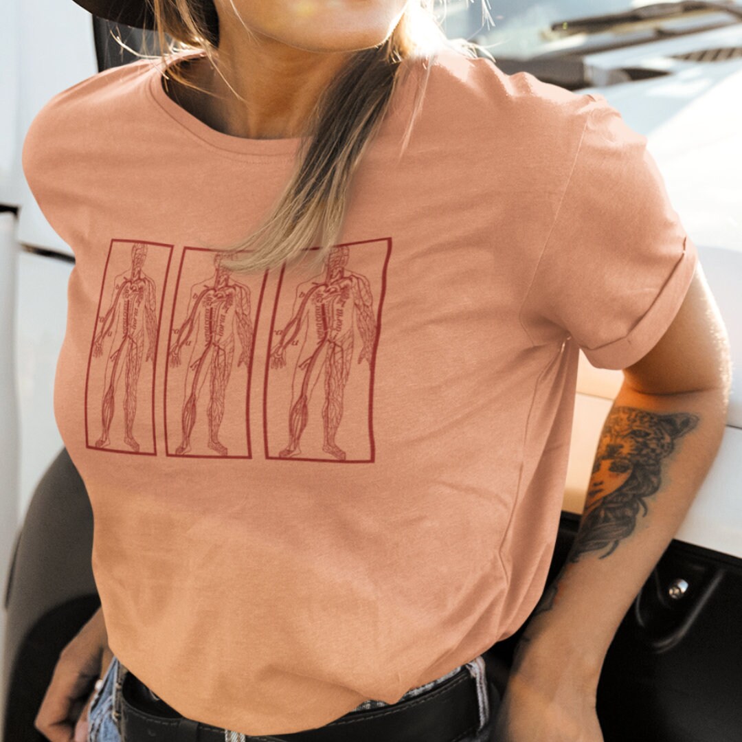 Vein Anatomy X3 T-shirt, Vascular Access T-shirt, IV Nurse Tee, ICU ...