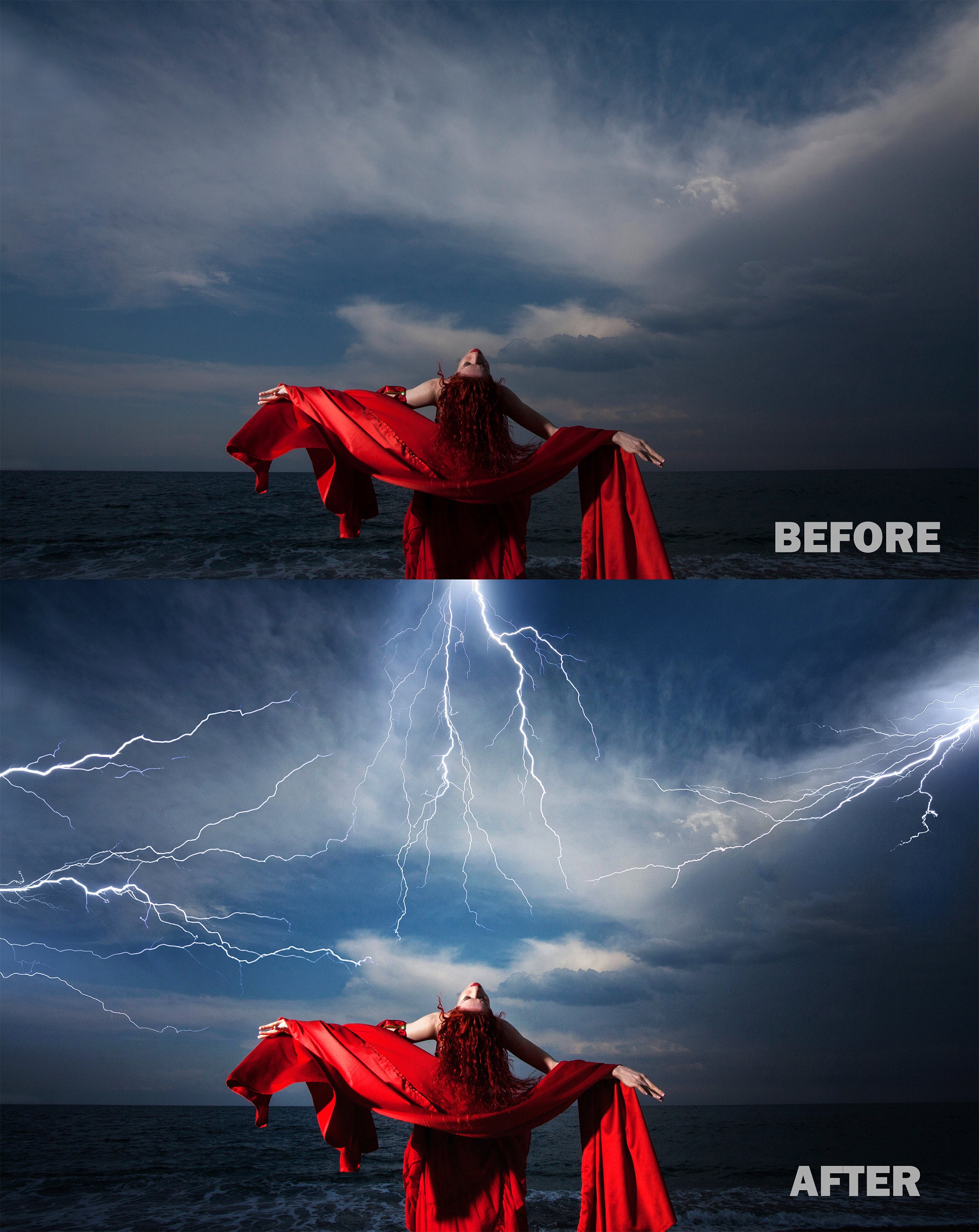 Lightning Overlay Realistic Thunderstorm Photoshop Lightning Overlays ...