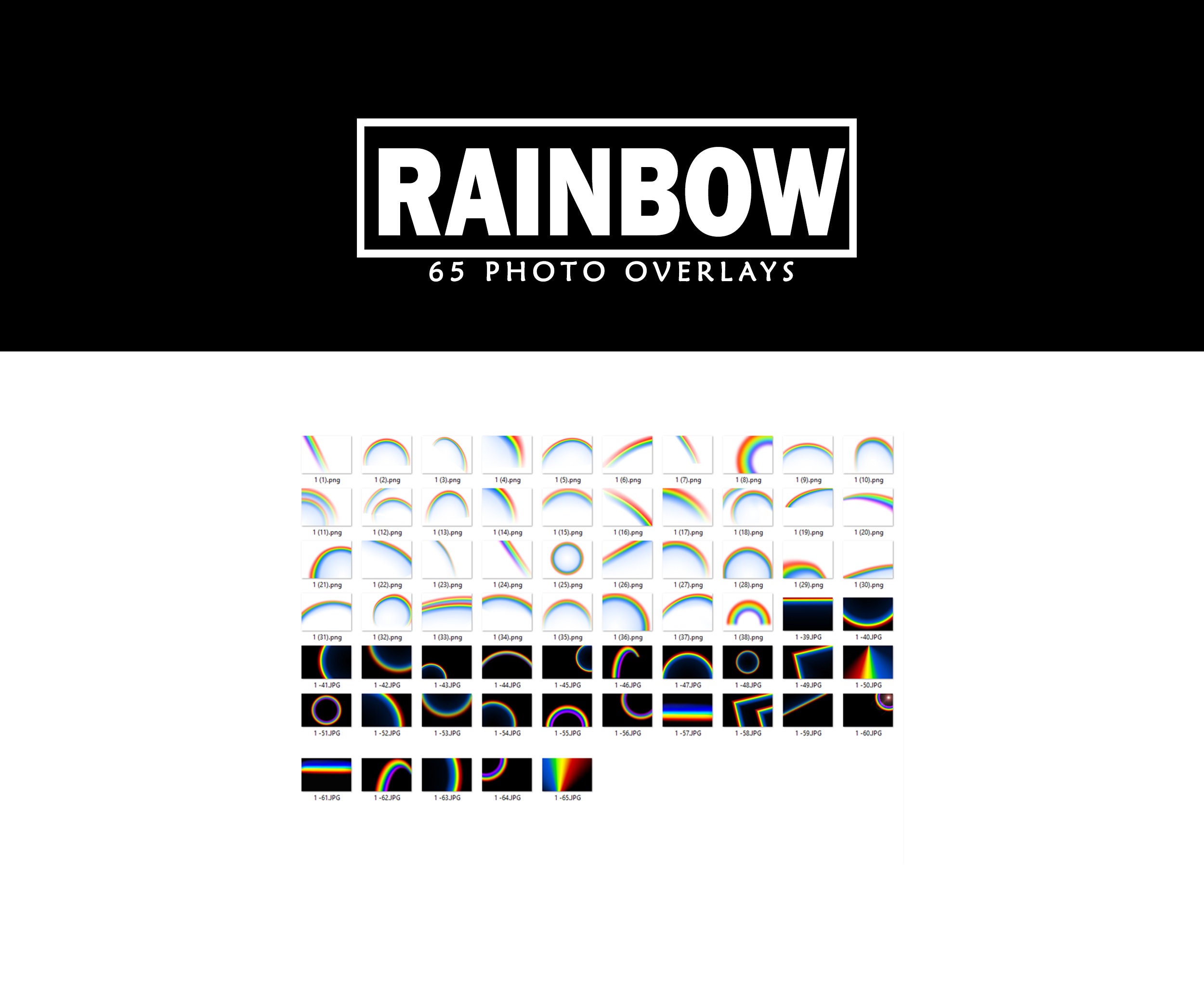 Rainbow Overlays Magical Overlays Rainbows for Photography Spring ...