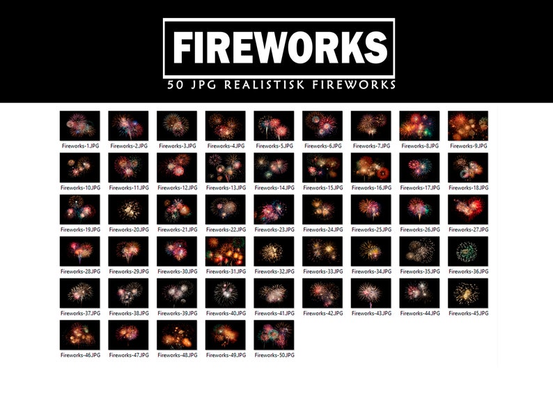 50 Fireworks Photo Overlays | Realistic Wedding, Birthday Backdrops ...