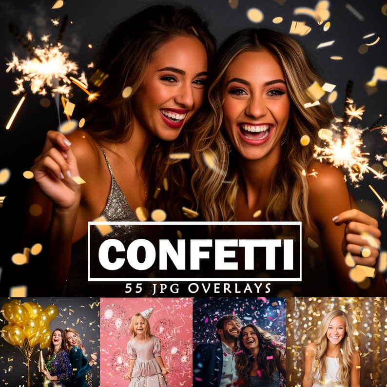 55 Confetti Overlays Weddings Confetti Photoshop Overlays Photography ...