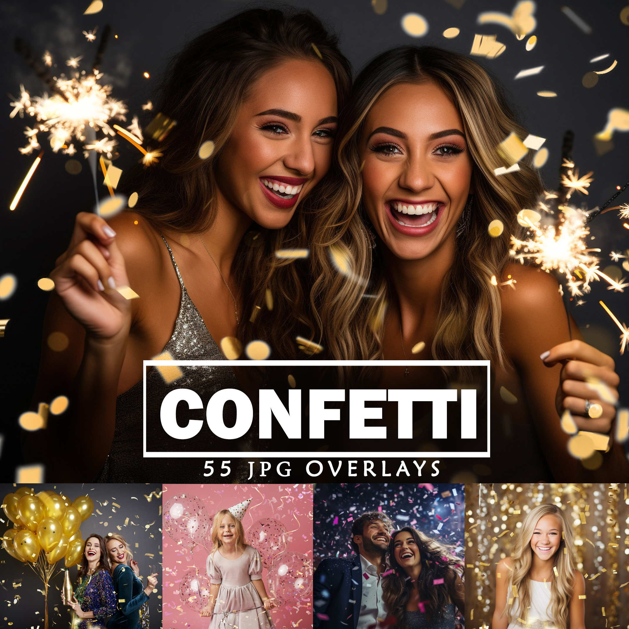 55 Confetti Overlays Weddings Confetti Photoshop Overlays Photography ...