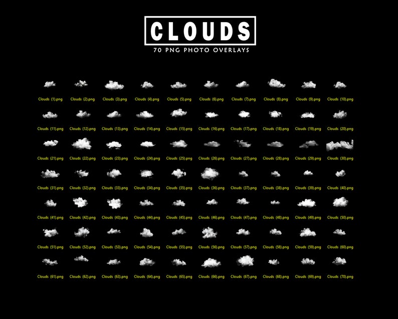 70 PNG Clouds Clipart Realistic Clouds Images PNG Photoshop Overlays Realistic White Clouds ...