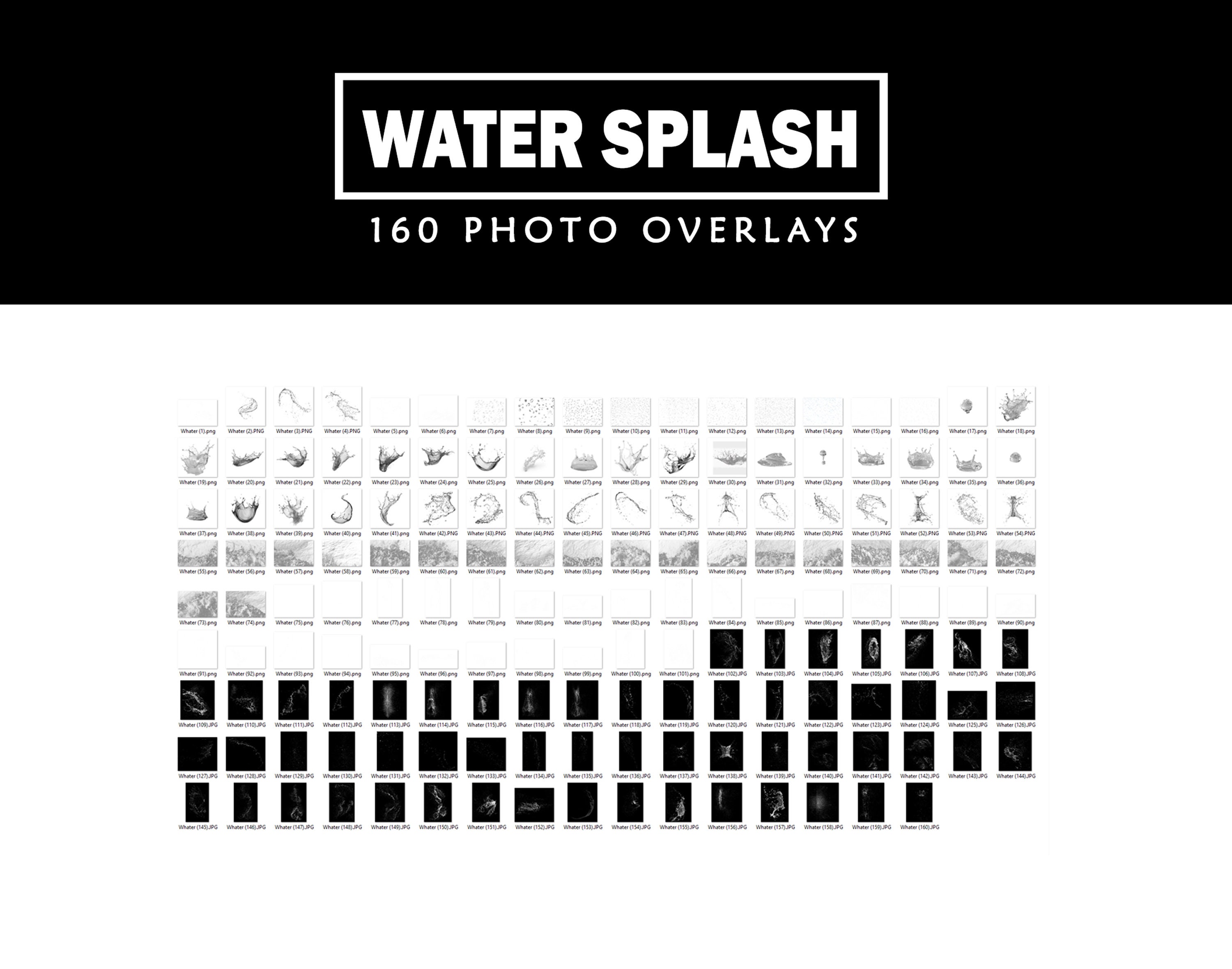 160 Water Splash Overlays Backdrops Photography Prop Water Effects ...