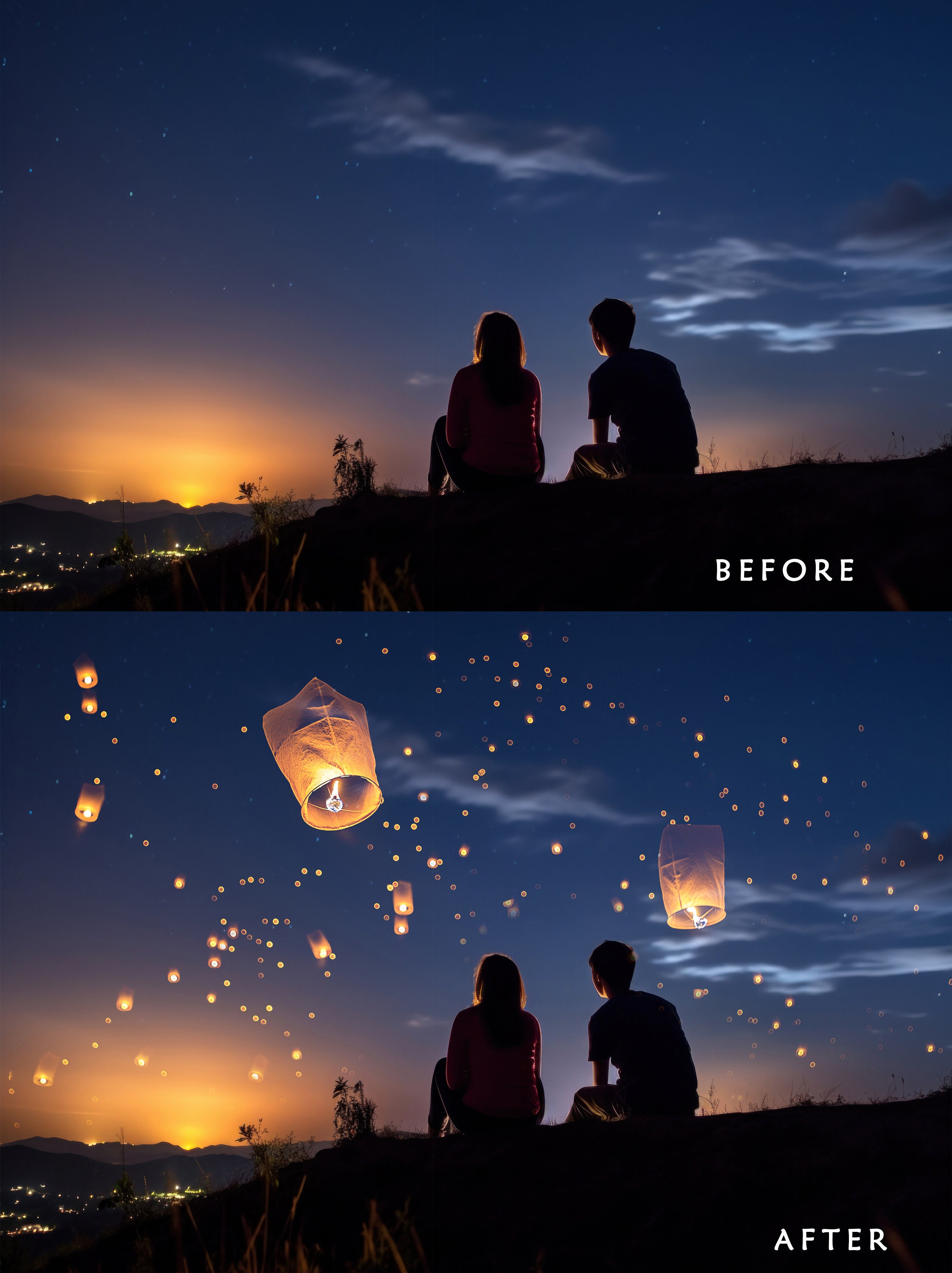 Sky Lanterns Overlays Festival Flying Chinese Lanterns Floating Light ...