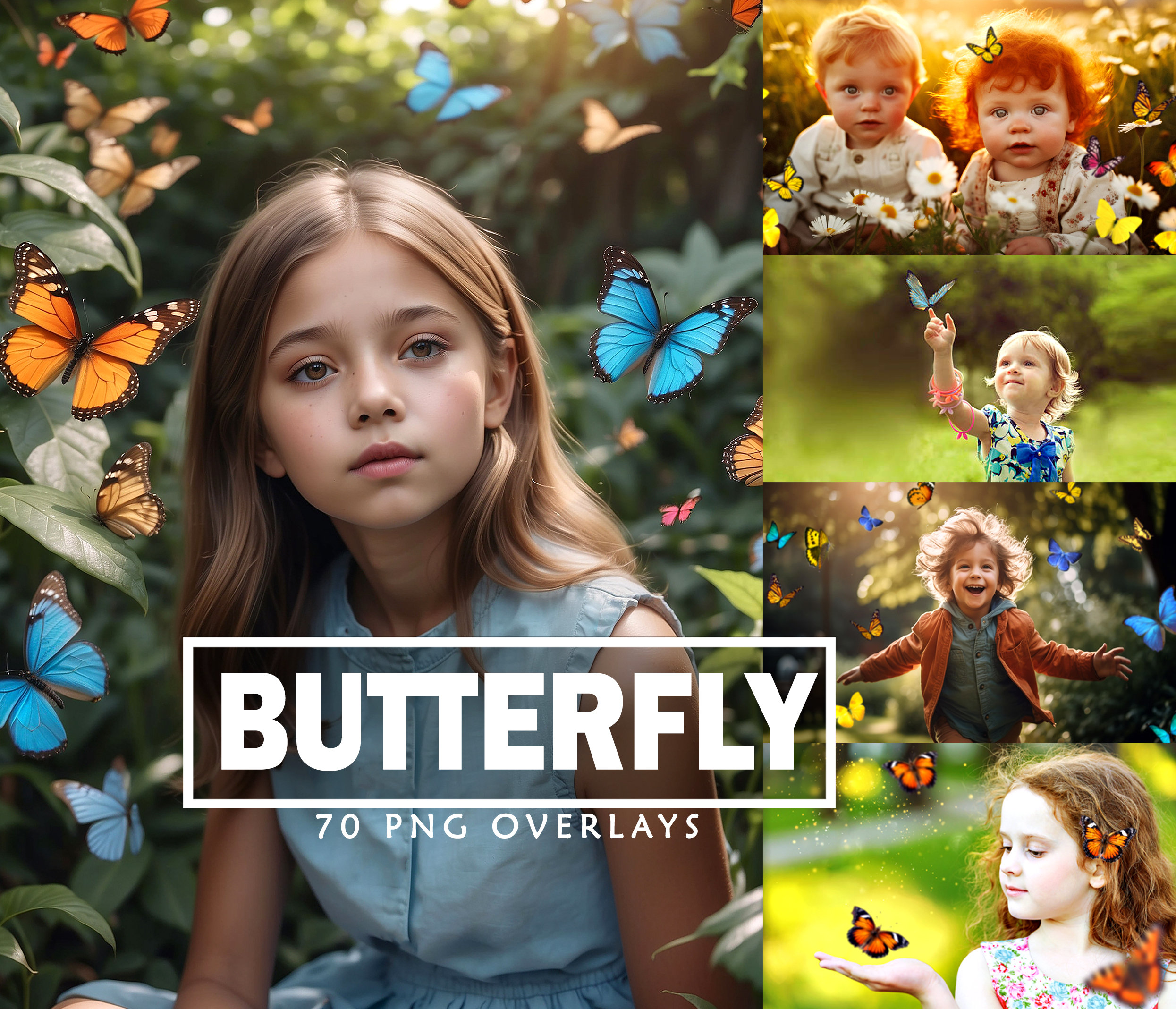 Butterfly Overlays Flying Butterflies Overlay Moth Realistic Butterfly ...