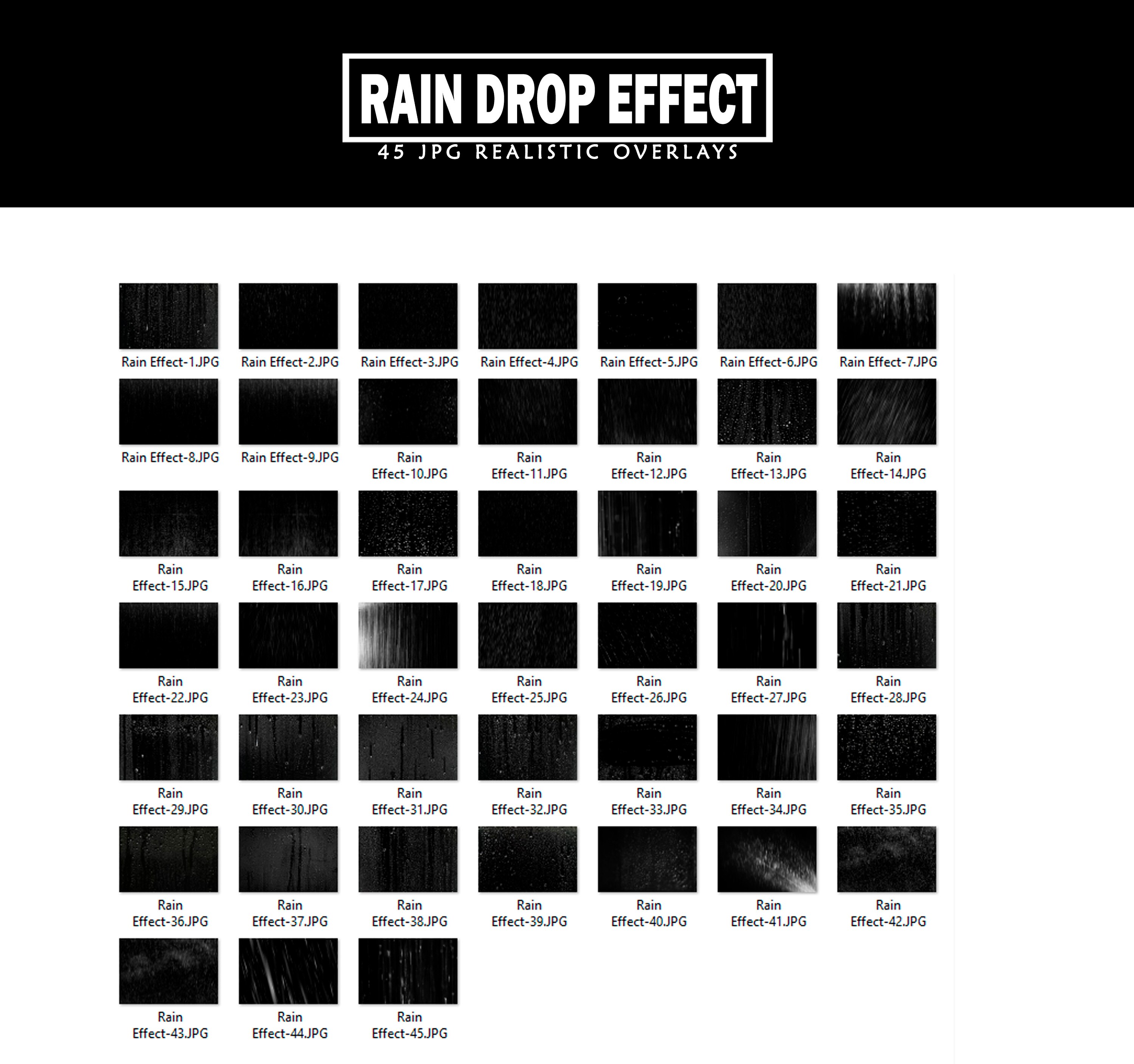 Rain Overlays Rain Photo Overlays Photoshop Overlays Photography Rainy ...