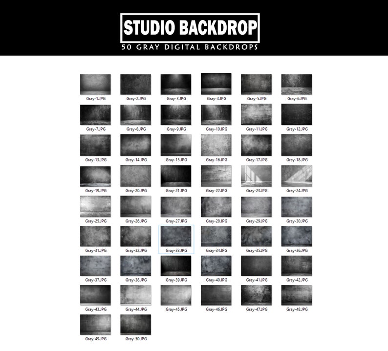 50 GRAY STUDIO BACKDROPS Portrait Background Grunge Studio Overlays ...