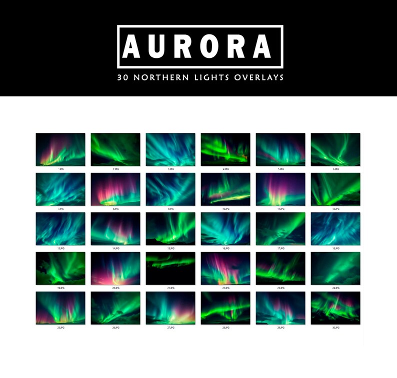 Northern Lights Overlays Aurora Photoshop Overlays Photo Editing ...